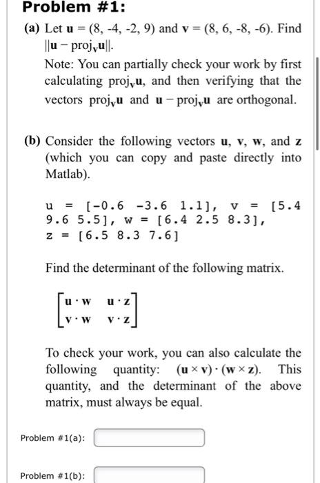 Solved (a) Let u=(8,−4,−2,9) and v=(8,6,−8,−6). Find | Chegg.com