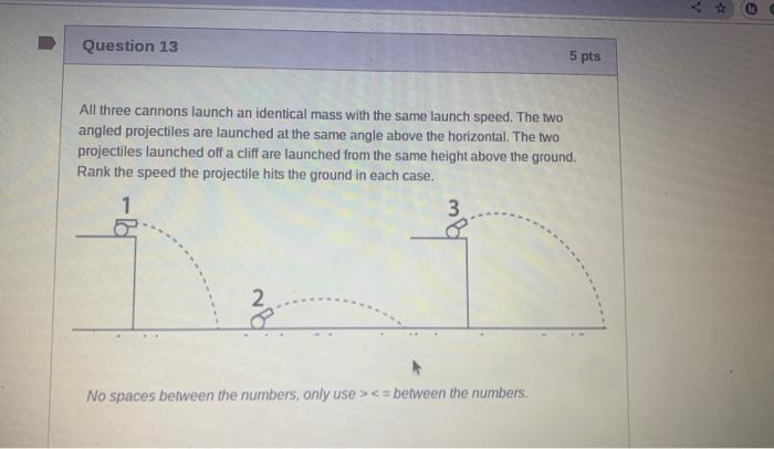 Solved All three cannons launch an identical mass with the | Chegg.com