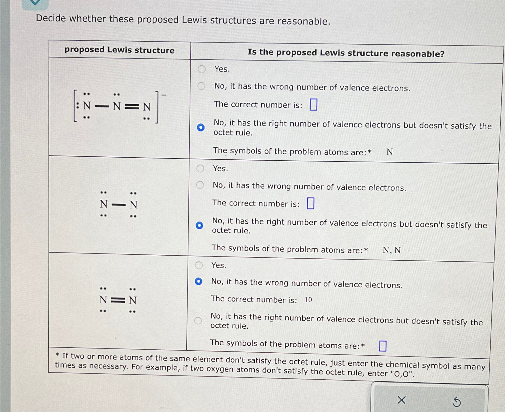Solved Decide whether these proposed Lewis structures are | Chegg.com