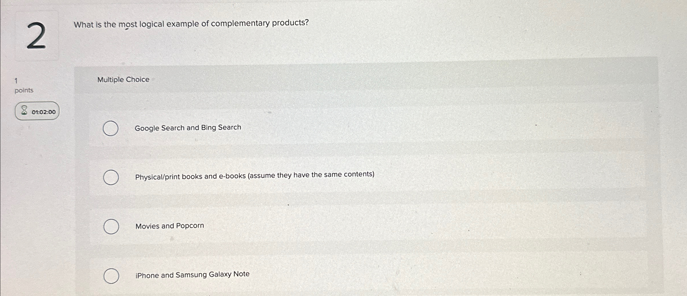 Solved What is the most logical example of complementary | Chegg.com