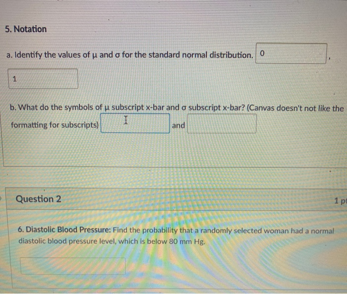 Solved 5. Notation a. Identify the values of u and o for the | Chegg.com