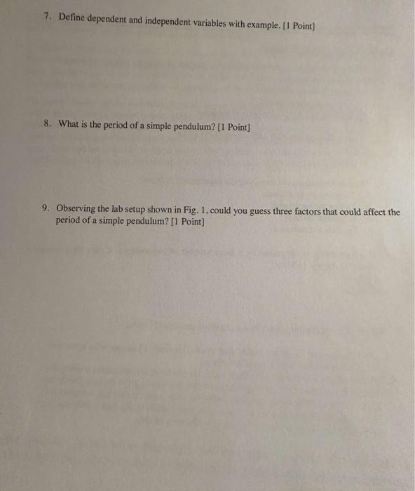 Solved 7. Define dependent and independent variables with | Chegg.com