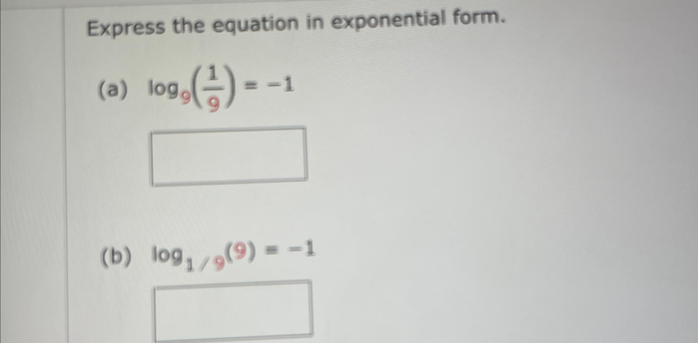 Solved Express the equation in exponential | Chegg.com
