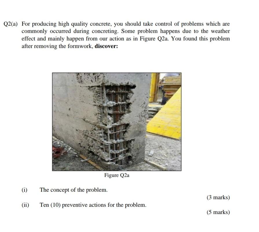 Solved Q2(a) For producing high quality concrete, you should | Chegg.com