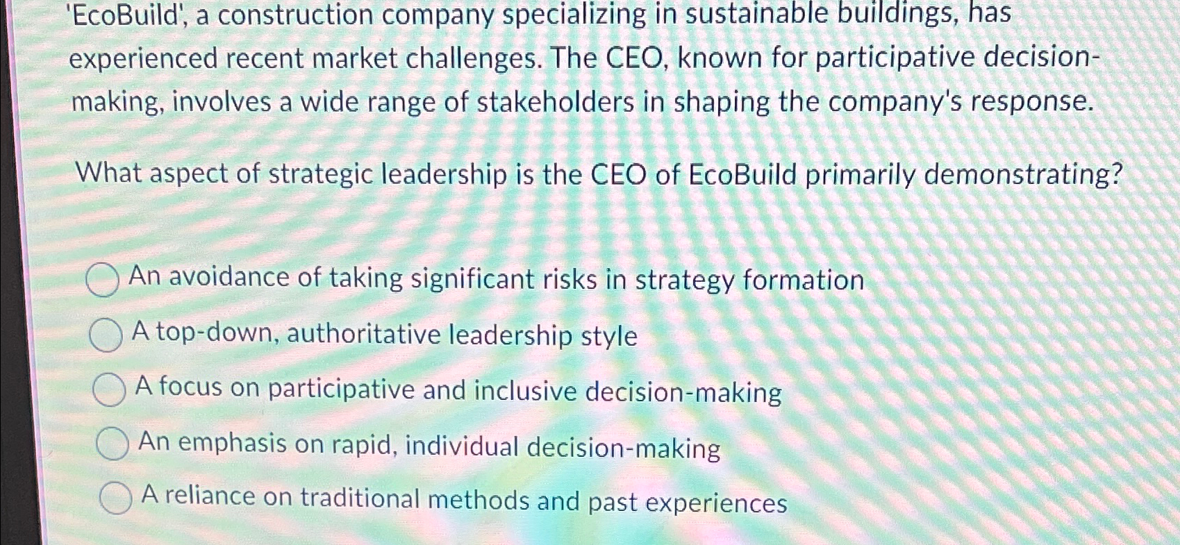 Solved 'EcoBuild', a construction company specializing in | Chegg.com