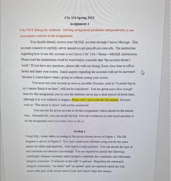 Solved CSc 134 Spring 2023 Assignment 4 I do NOT debug for | Chegg.com