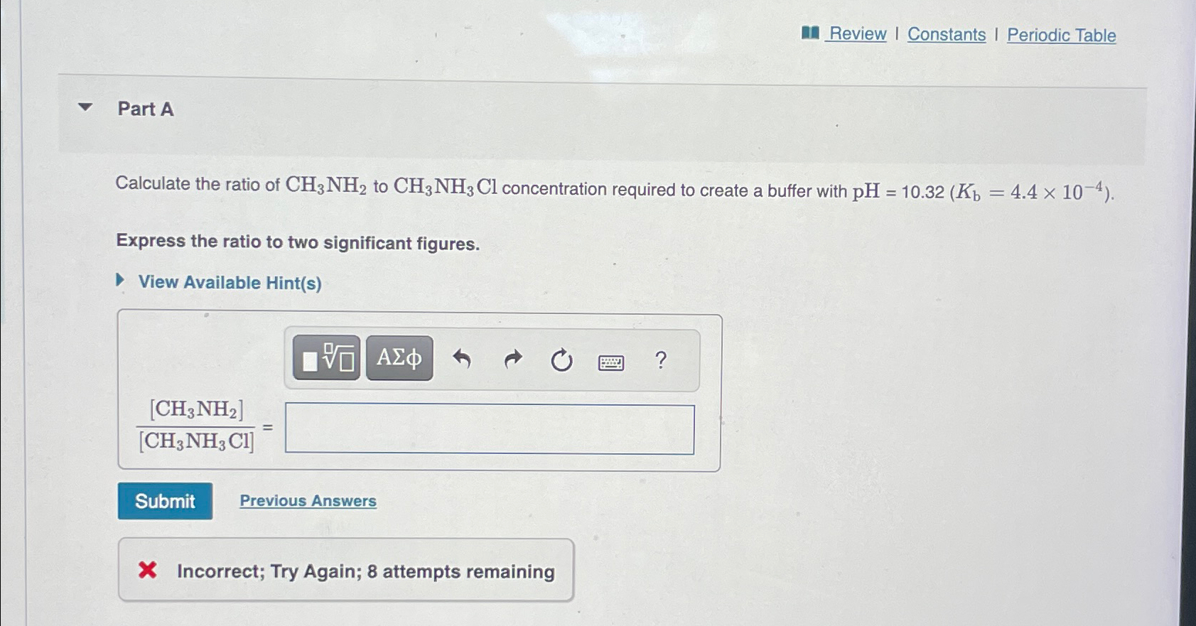 Solved Review I Constants I Periodic TablePart ACalculate | Chegg.com