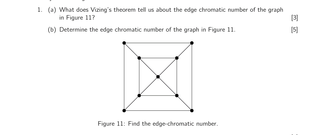 Solved A what Does Vizing S Theorem Tell Us About The