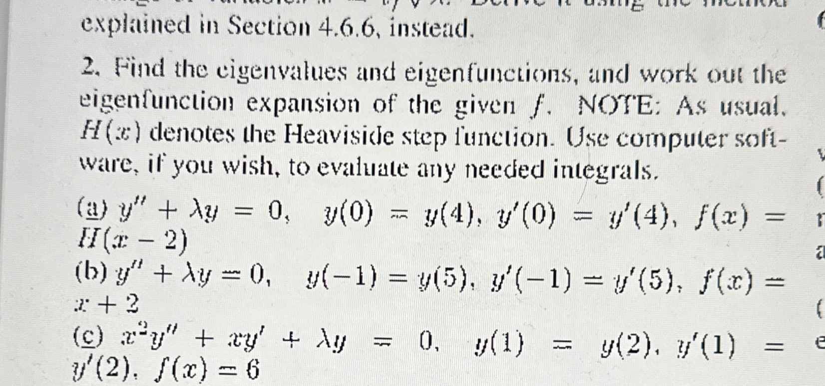 Solved 2. ﻿Find the cigenvalues and eigenfunctions, and work | Chegg.com