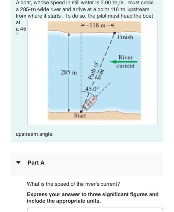Solved A boat, whose speed in still water is 2.90 m/s, must | Chegg.com