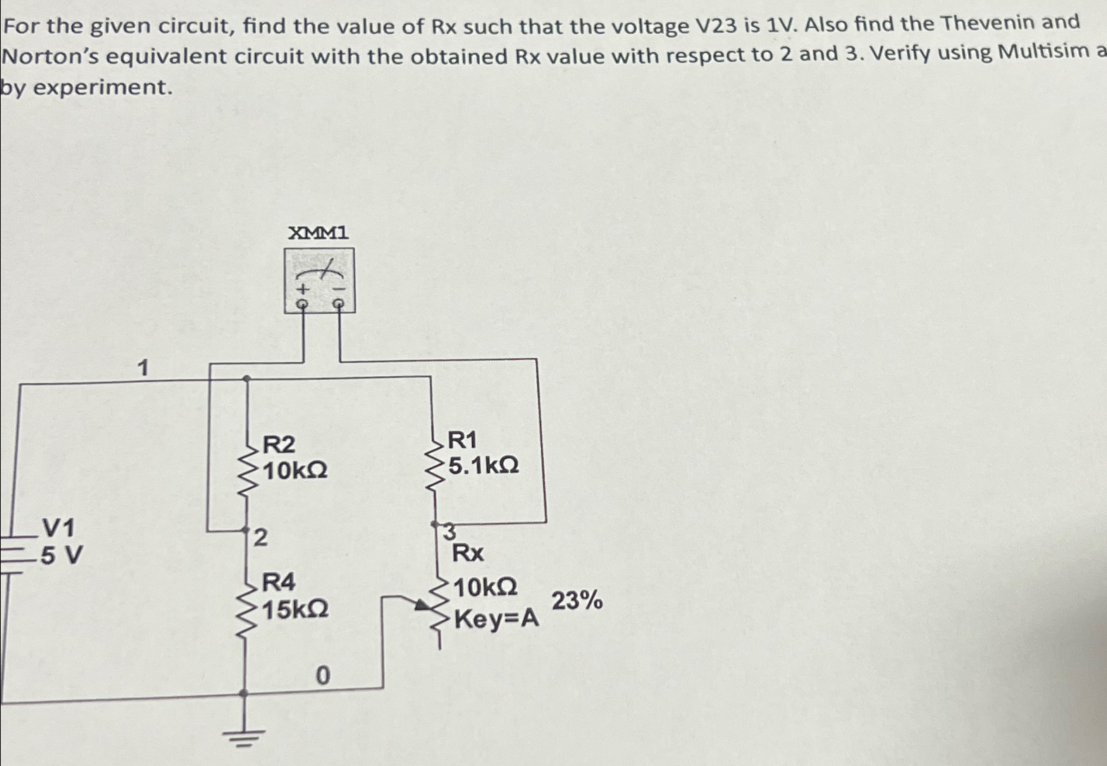 Solved For the given circuit, find the value of Rx such that | Chegg.com