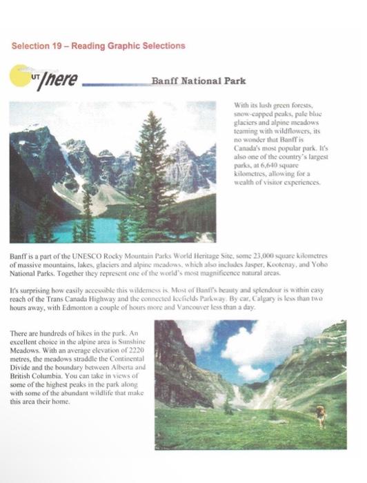 Selection 19 - Reading Graphic Selections UT Banff | Chegg.com