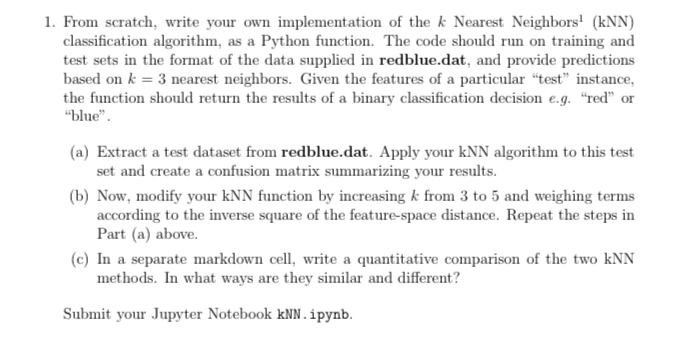 Solved by an EXPERT From scratch, write your own implementation of the k | Chegg.com
