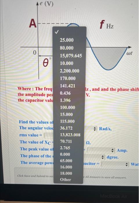 Solved Where: The frequency f=2200 Hz, and and the phase | Chegg.com