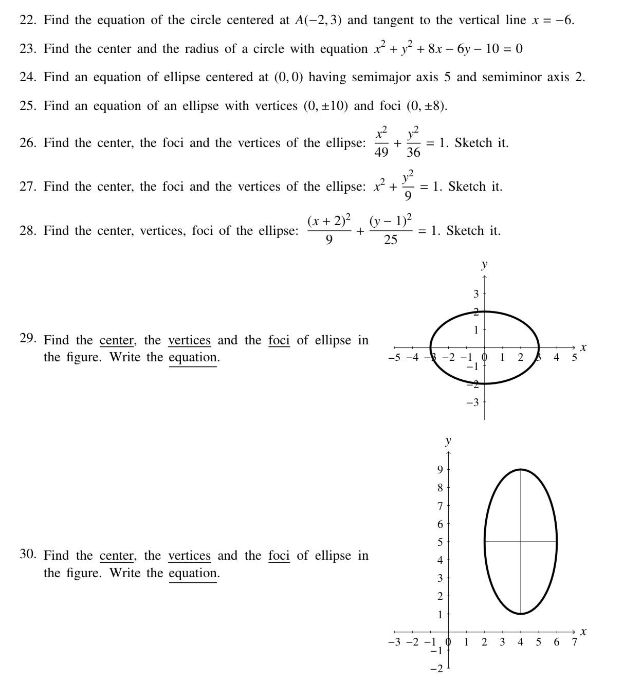 Solved Find the equation of the circle centered at A(-2,3) | Chegg.com