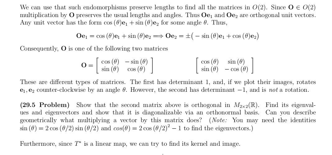 Solved We can use that such endomorphisms preserve lengths | Chegg.com