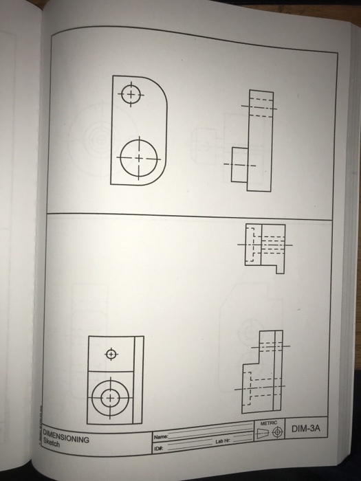 Solved METRIC DIM-2A DIMENSIONING Sketch Name Lab H IDA T | Chegg.com