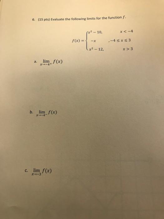 Solved (15 pts) List all values of x for which the function | Chegg.com
