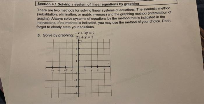Solved Section 4.1 Solving a system of linear equations by | Chegg.com