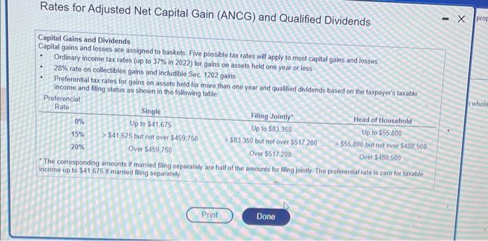 Solved Rates for Adjusted Net Capital Gain (ANCG) and | Chegg.com