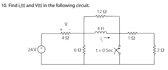 Solved Find iL(t) ﻿and V(t) ﻿in the following circuit. | Chegg.com