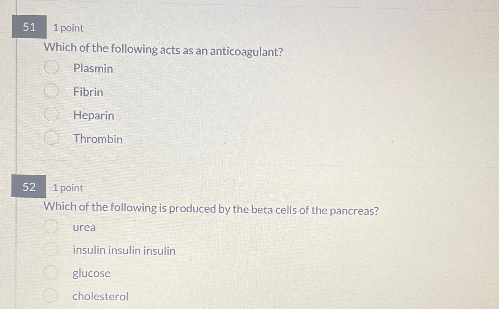 Solved 511 ﻿pointWhich of the following acts as an | Chegg.com