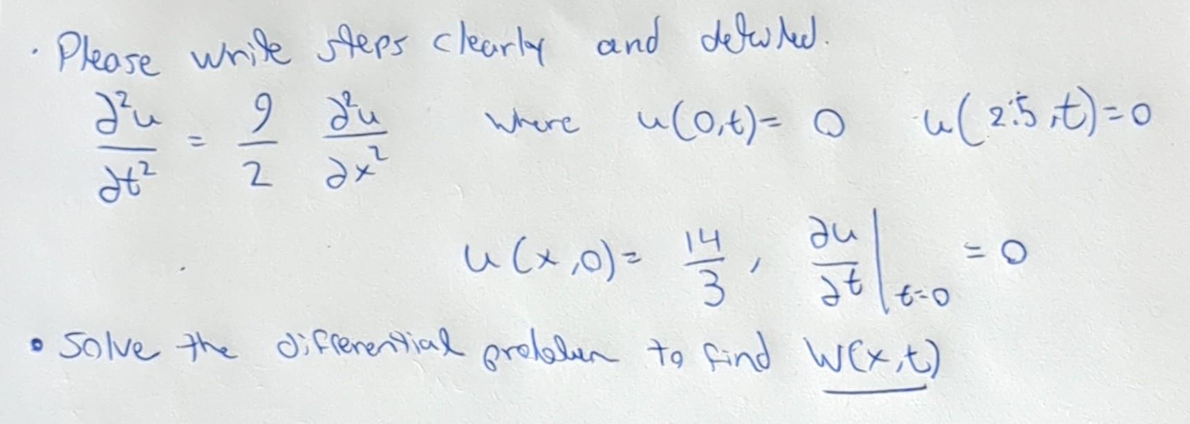 Solved - Please wrile steps clearly and dewhe. | Chegg.com