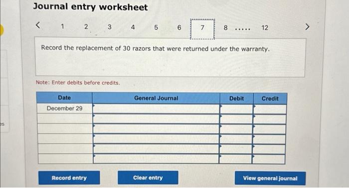Solved Journal entry worksheet 1 2 5 Record the replacement | Chegg.com