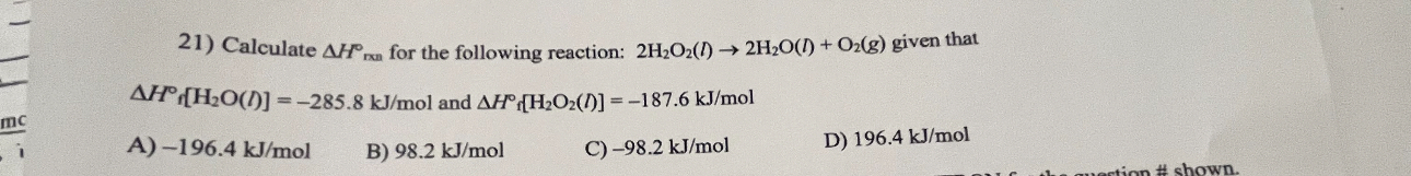 Solved Calculate ΔH° ﻿rxn for the following reaction: | Chegg.com