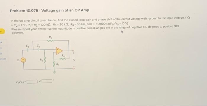 Solved In the op amp circuit given below, find the | Chegg.com