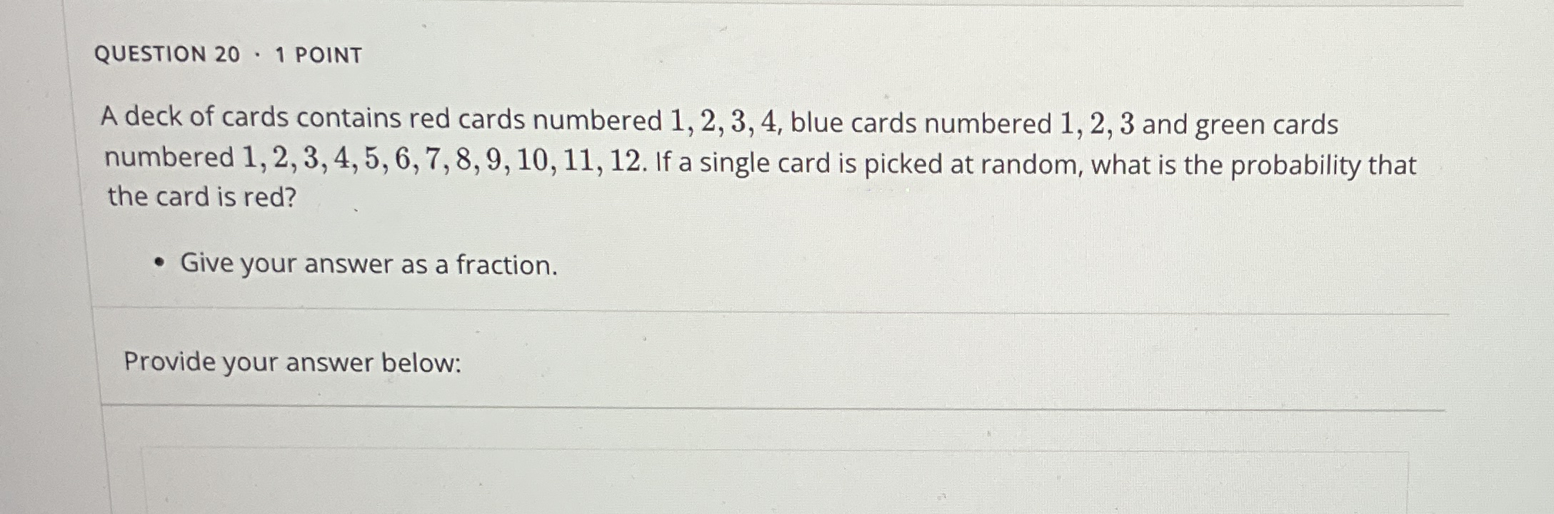 Solved QUESTION 20 • 1 ﻿POINTA deck of cards contains red | Chegg.com