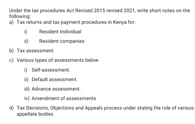 Under the tax procedures Act Revised 2015 ﻿revised | Chegg.com