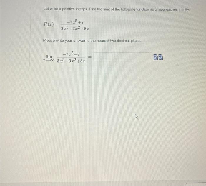 Solved Let x be a positive integer. Find the limit of the | Chegg.com