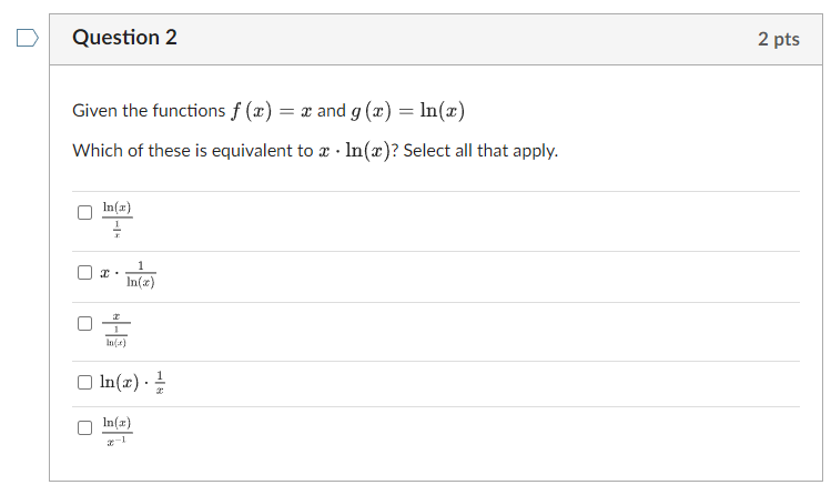 Solved Question 2Given the functions f(x)=x ﻿and | Chegg.com