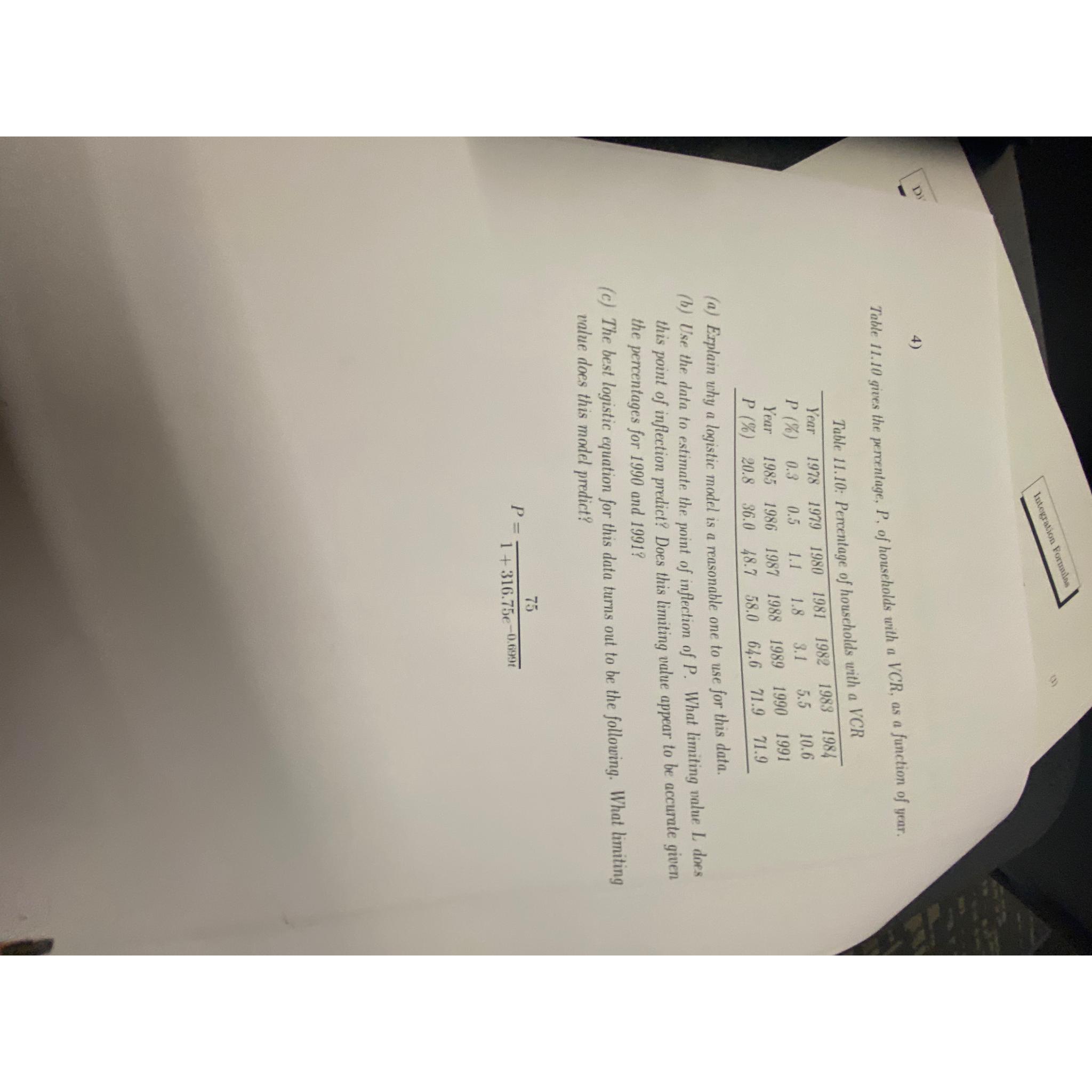 Solved (a) ﻿Explain why a logistic model is a reasonable one | Chegg.com