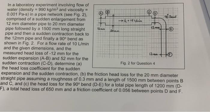 Solved In a laboratory experiment involving flow of water | Chegg.com