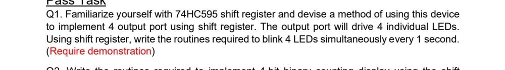 Solved Q1. Familiarize yourself with 74HC595 shift register | Chegg.com
