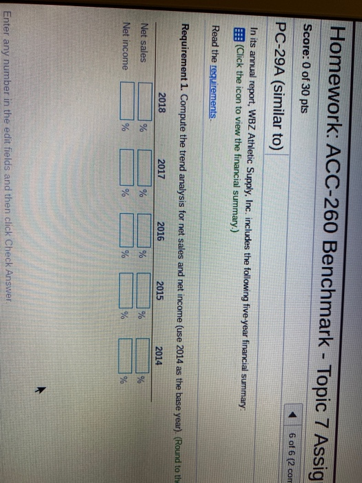 Solved Homework Acc 260 Benchmark Topic 7 Assignment Save
