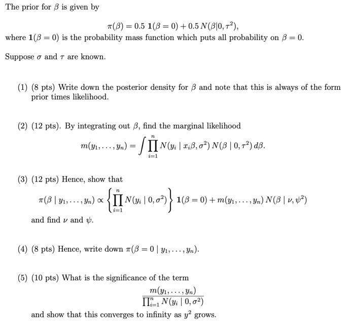 Solved Problem 2 Consider the Bayesian linear model | Chegg.com