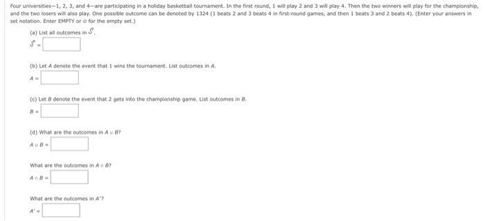 Solved set notation. Enter EMPTY or a for the empty set.) | Chegg.com