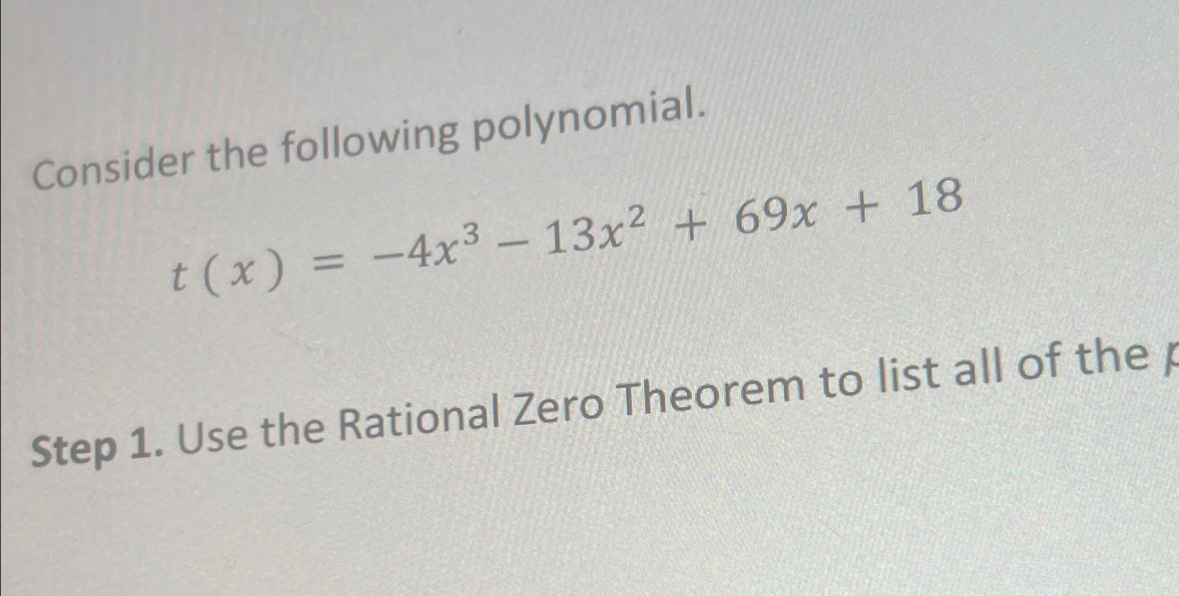 Solved Consider the following | Chegg.com