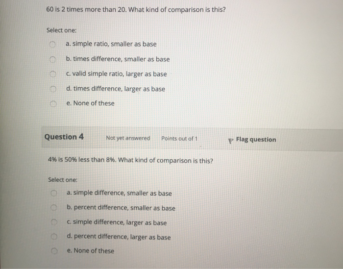 Solved 60 is 3 times as much as 20. What kind of comparison | Chegg.com