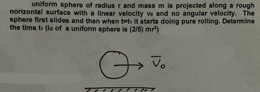 Solved uniform sphere of radius r ﻿and mass m ﻿is projected | Chegg.com