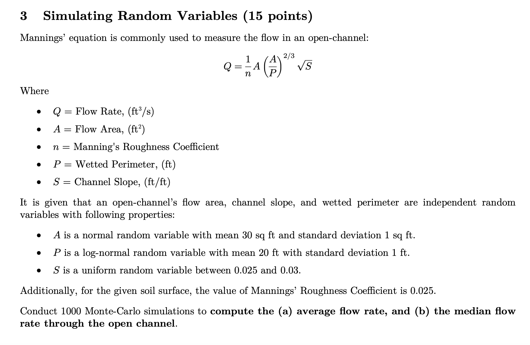 Solved 3 ﻿Simulating Random Variables (15 ﻿points)Mannings' | Chegg.com
