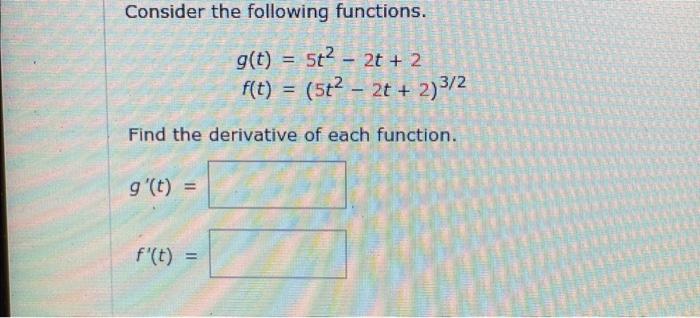 Solved Consider the following functions. | Chegg.com