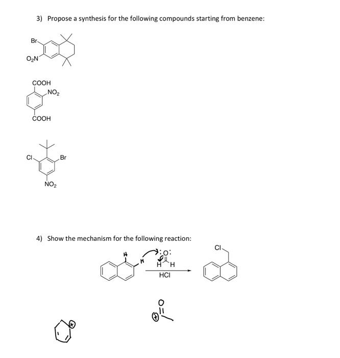 Solved 3) Propose a synthesis for the following compounds | Chegg.com