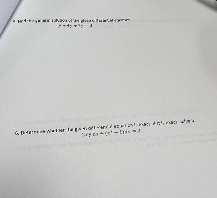 Solved 5. Find the general solution of the given | Chegg.com