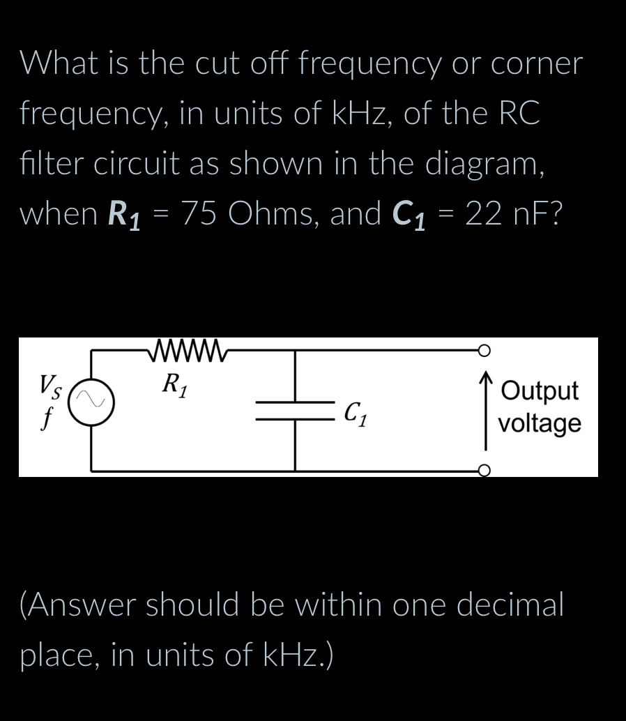 Solved What is the cut off frequency or corner frequency, in | Chegg.com