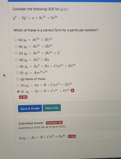 Solved Consider the following ODE for y(x): y' - 2y = 2 | Chegg.com