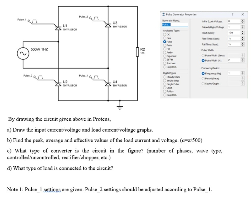By drawing the circuit given above in Proteus,a) | Chegg.com